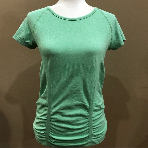 Athleta | Tops | Athleta Fast Track Ruched Running Workout Tee Shirt ...